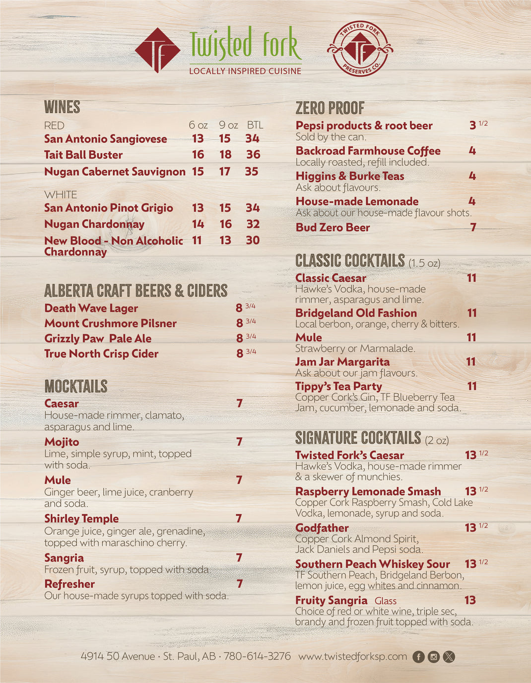 Twisted Fork Restaurant | View Our Menu | Locally Inspired Cuisine ...
